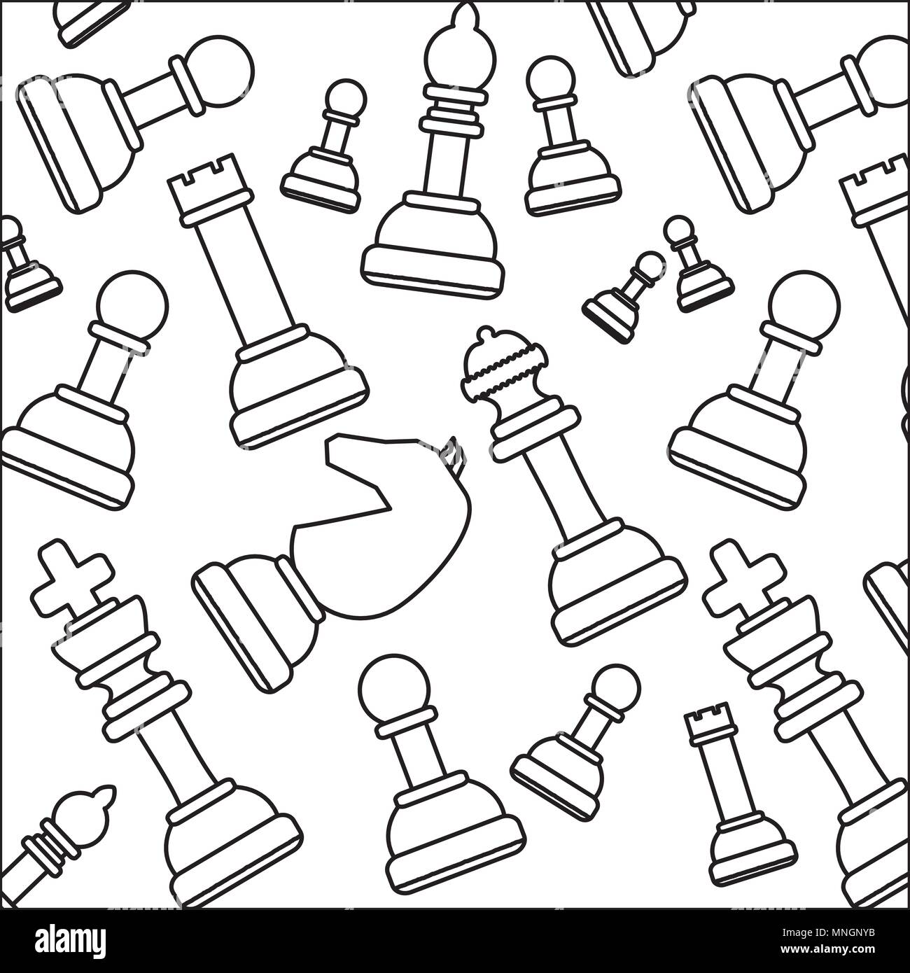 background of chess pieces pattern, vector illustration Stock Vector ...