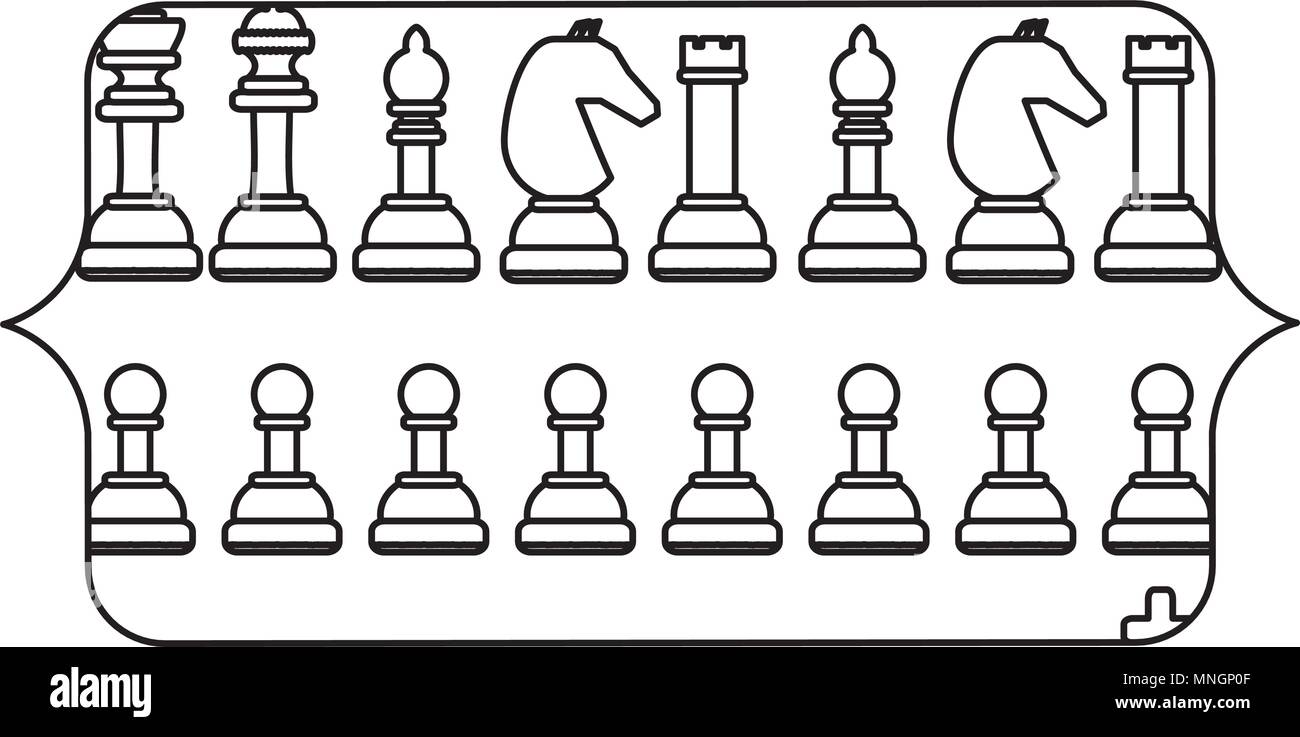banner with chess pieces design over white background, vector ...