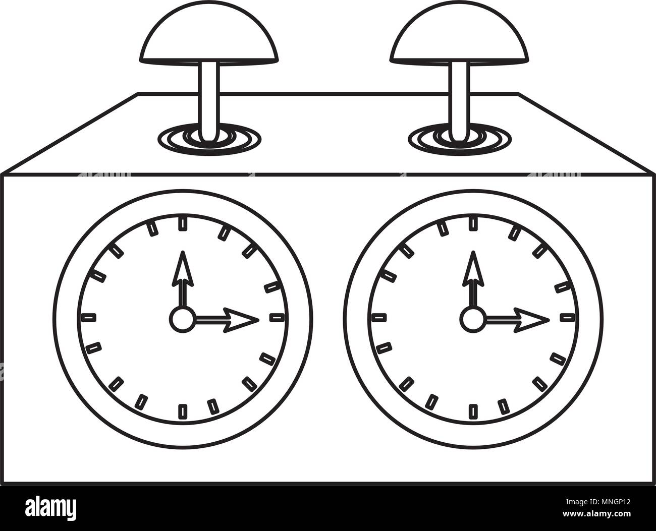 chess clock icon over white background, vector illustration Stock ...