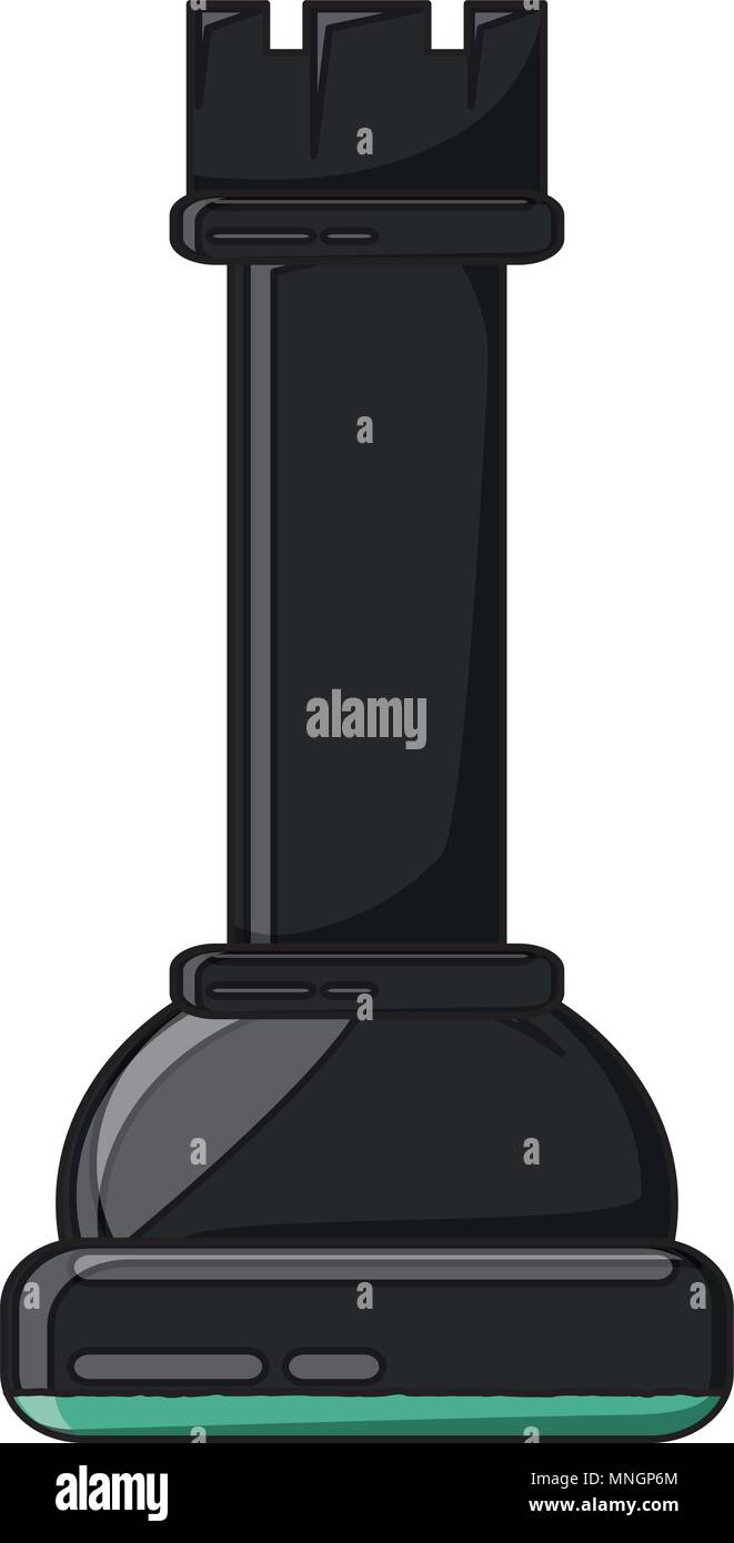 rook chess piece over white background. vector illustration Stock ...