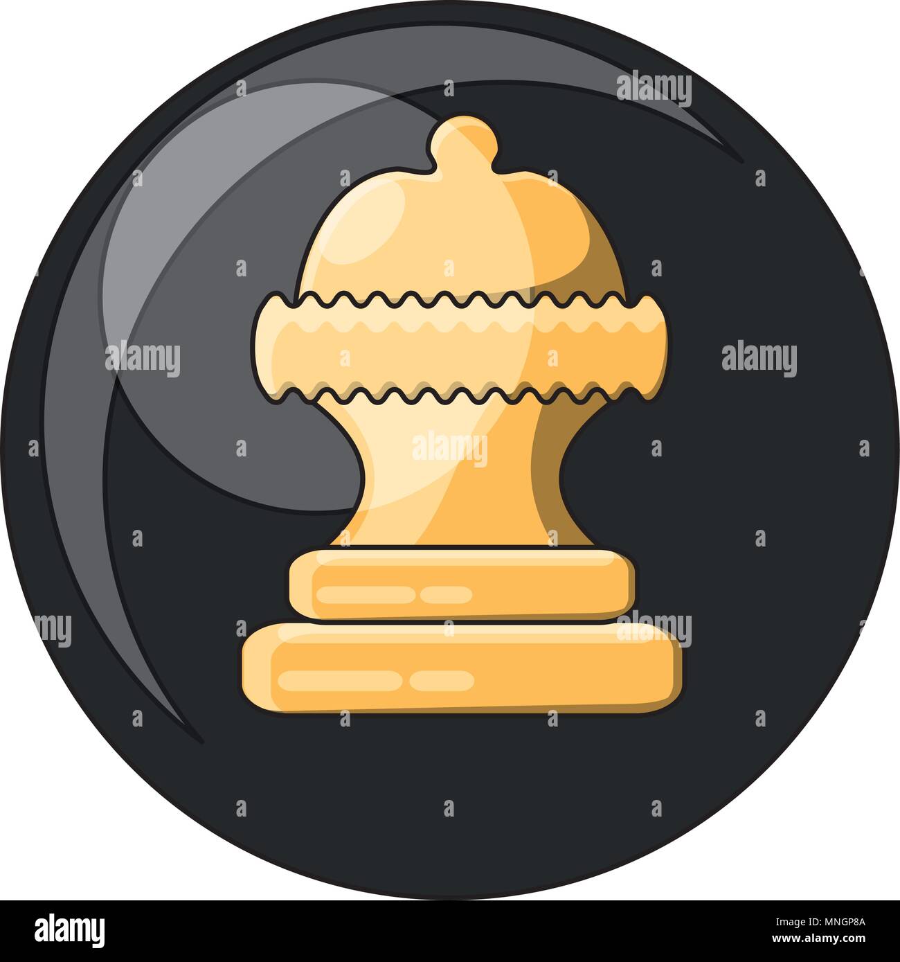 queen piece over decorative circle and white background, colorful ...