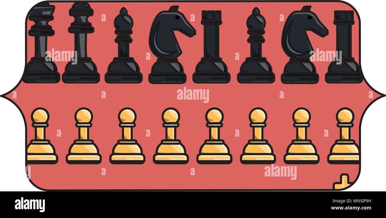banner with chess pieces design over white background, vector ...
