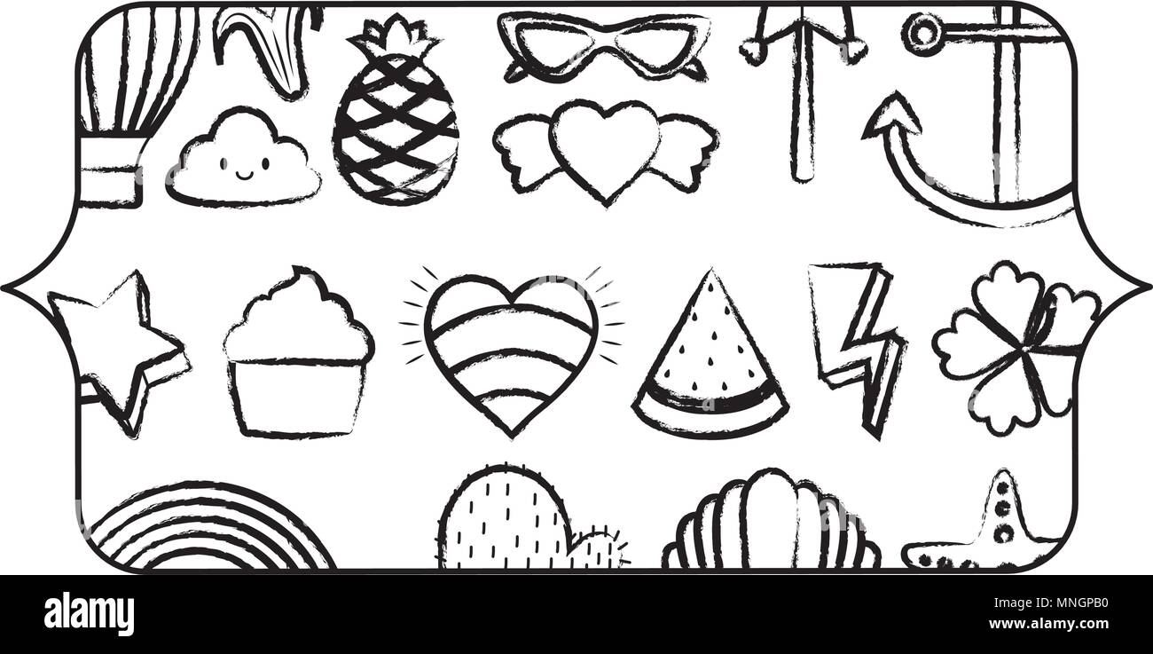 banner with cactus and cute related icons pattern over white background ...
