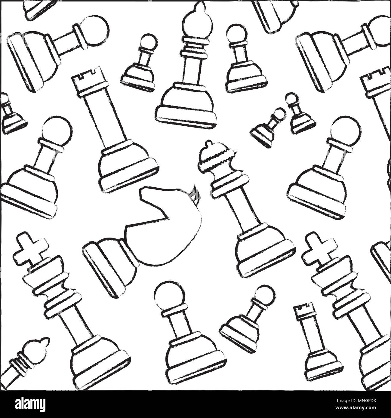 background of chess pieces pattern, vector illustration Stock Vector ...