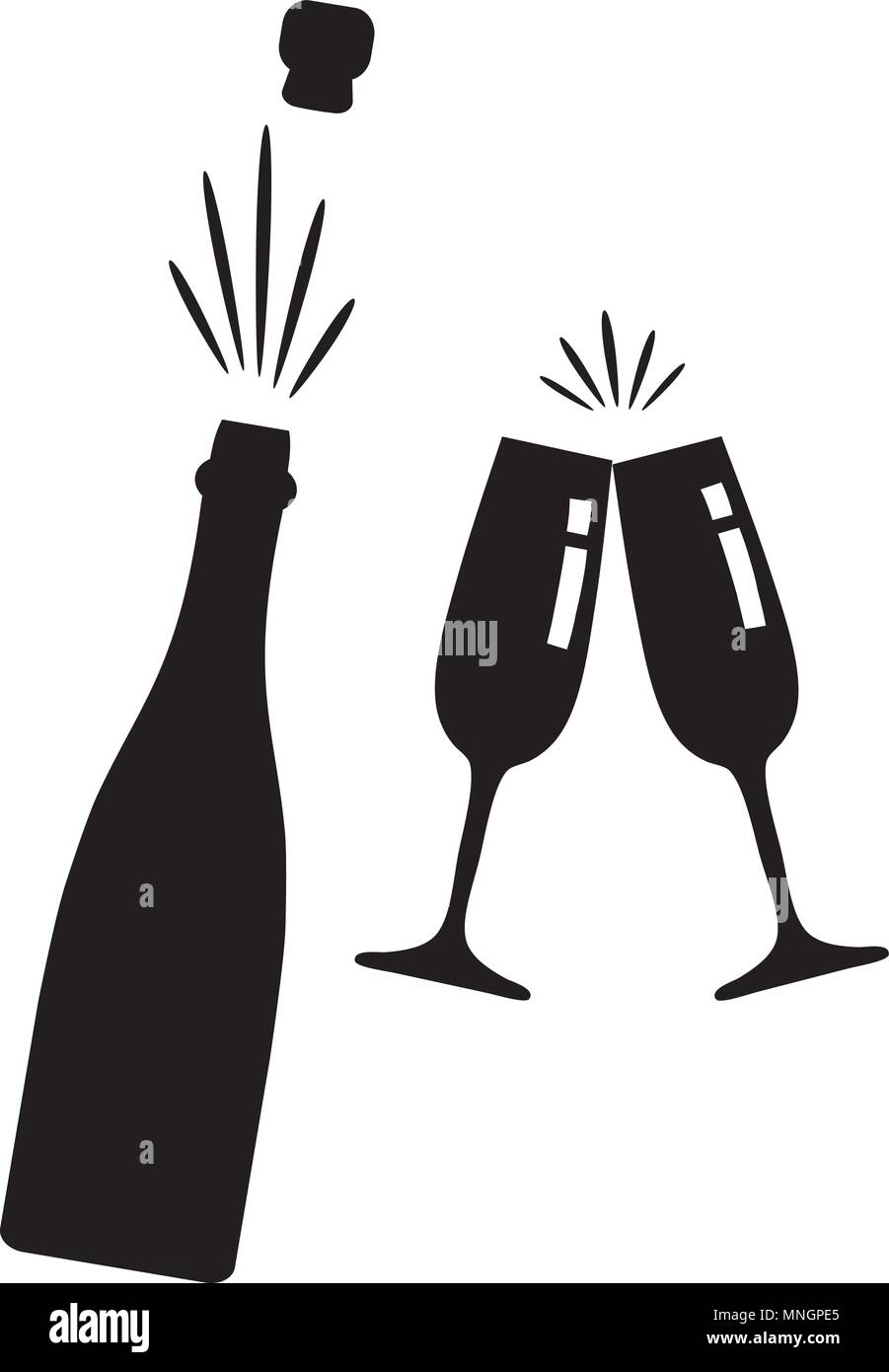 Pictures Of Champagne Bottle Exploding Clipart