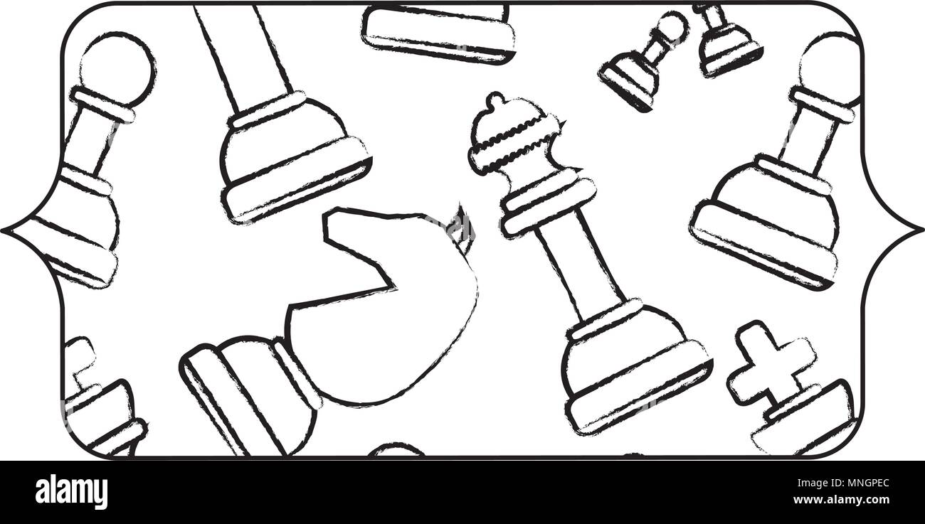 banner with chess pieces design over white background, vector ...