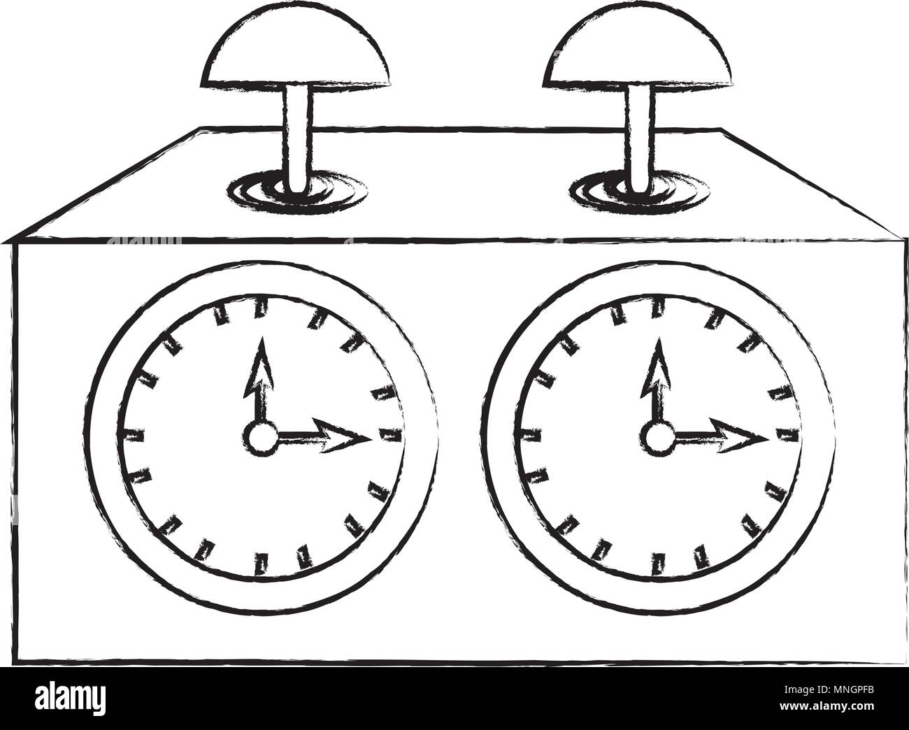 chess clock icon over white background, vector illustration Stock ...