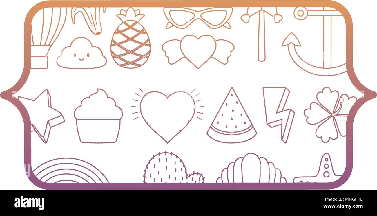 banner with cactus and cute related icons pattern over white background ...