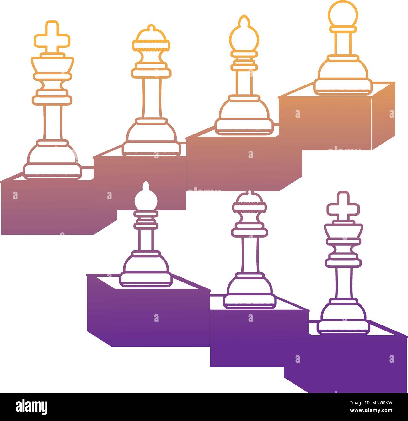 chess pieces design over white background, colorful design. vector ...
