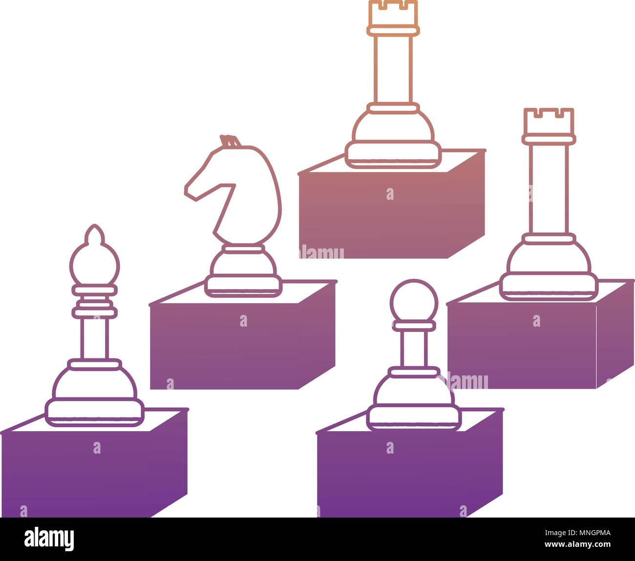 chess pieces design over white background, colorful design. vector ...