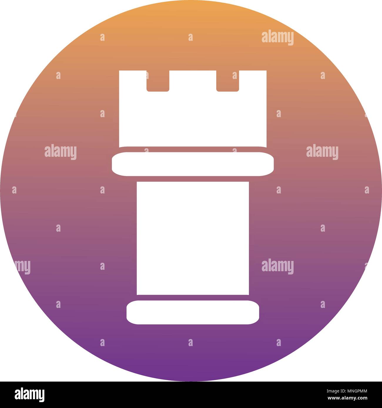 rook piece over decorative circle and white background, vector ...