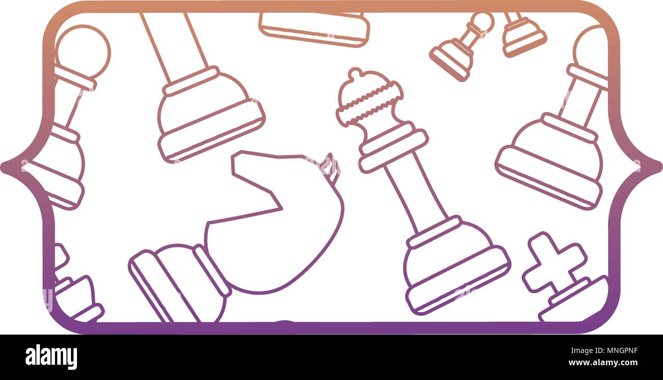 banner with chess pieces design over white background, vector ...