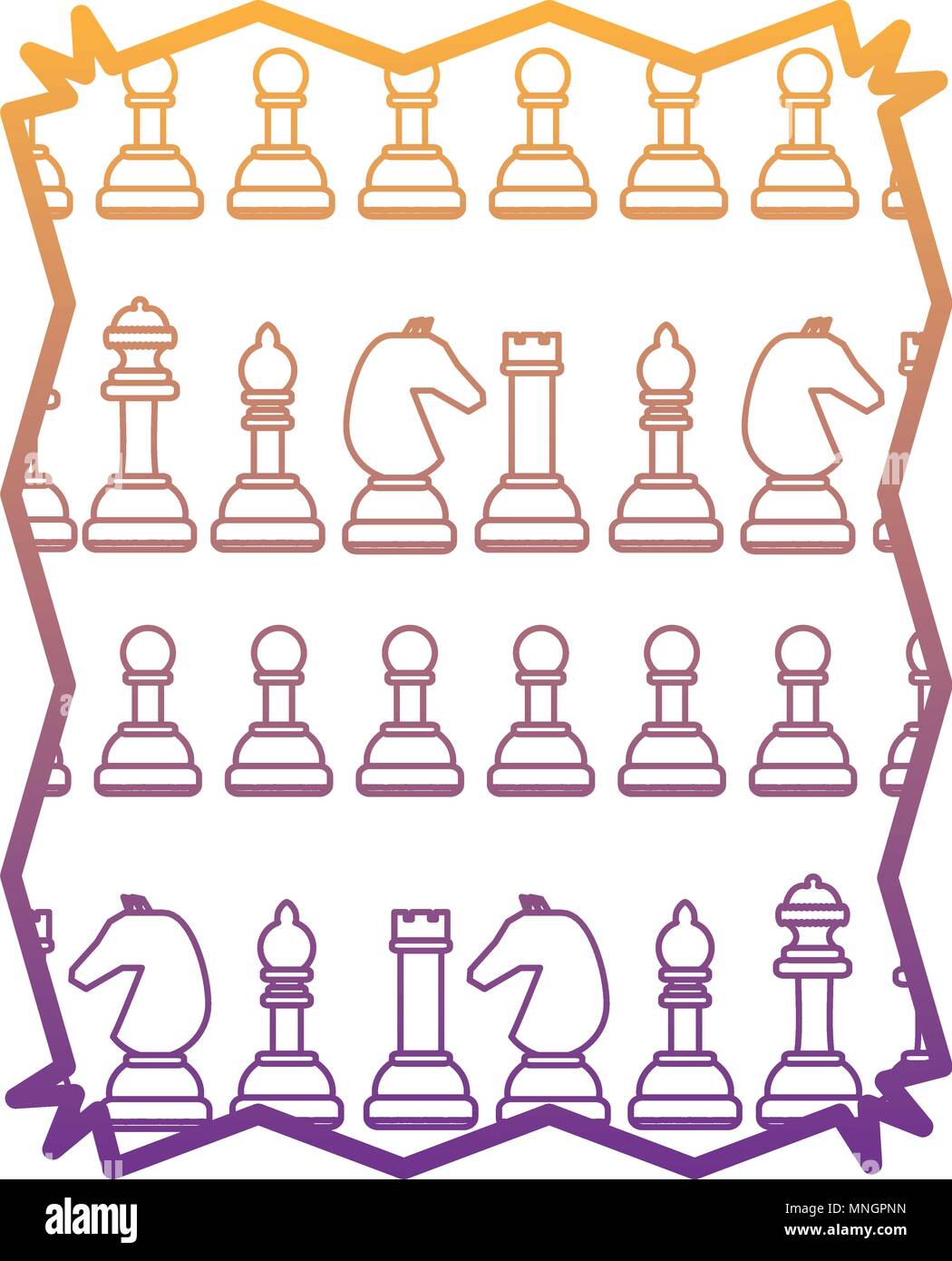 abstract frame with chess pieces design over white background, vector ...
