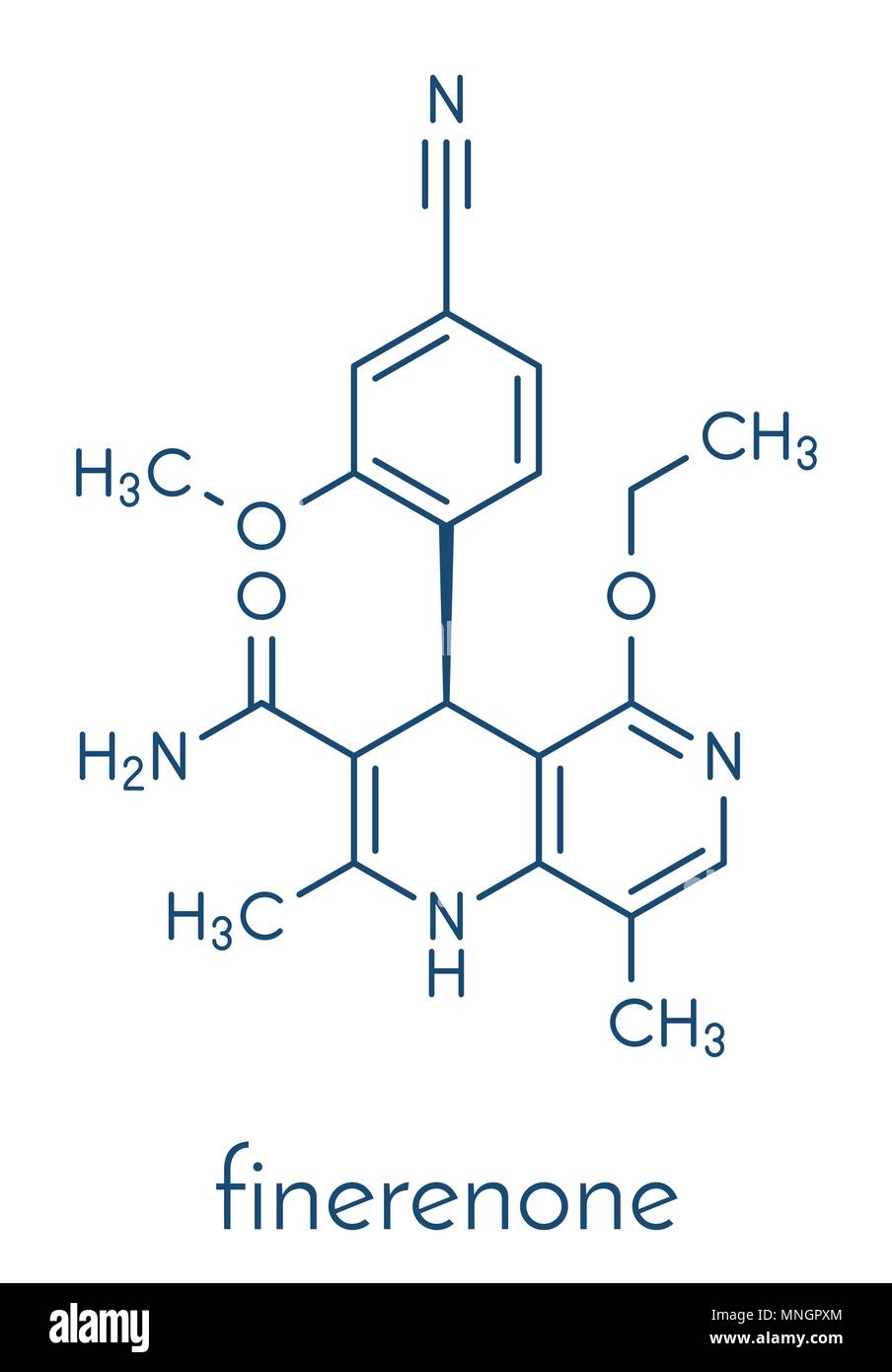 Finerenone heart failure drug molecule (mineralocorticoid receptor ...
