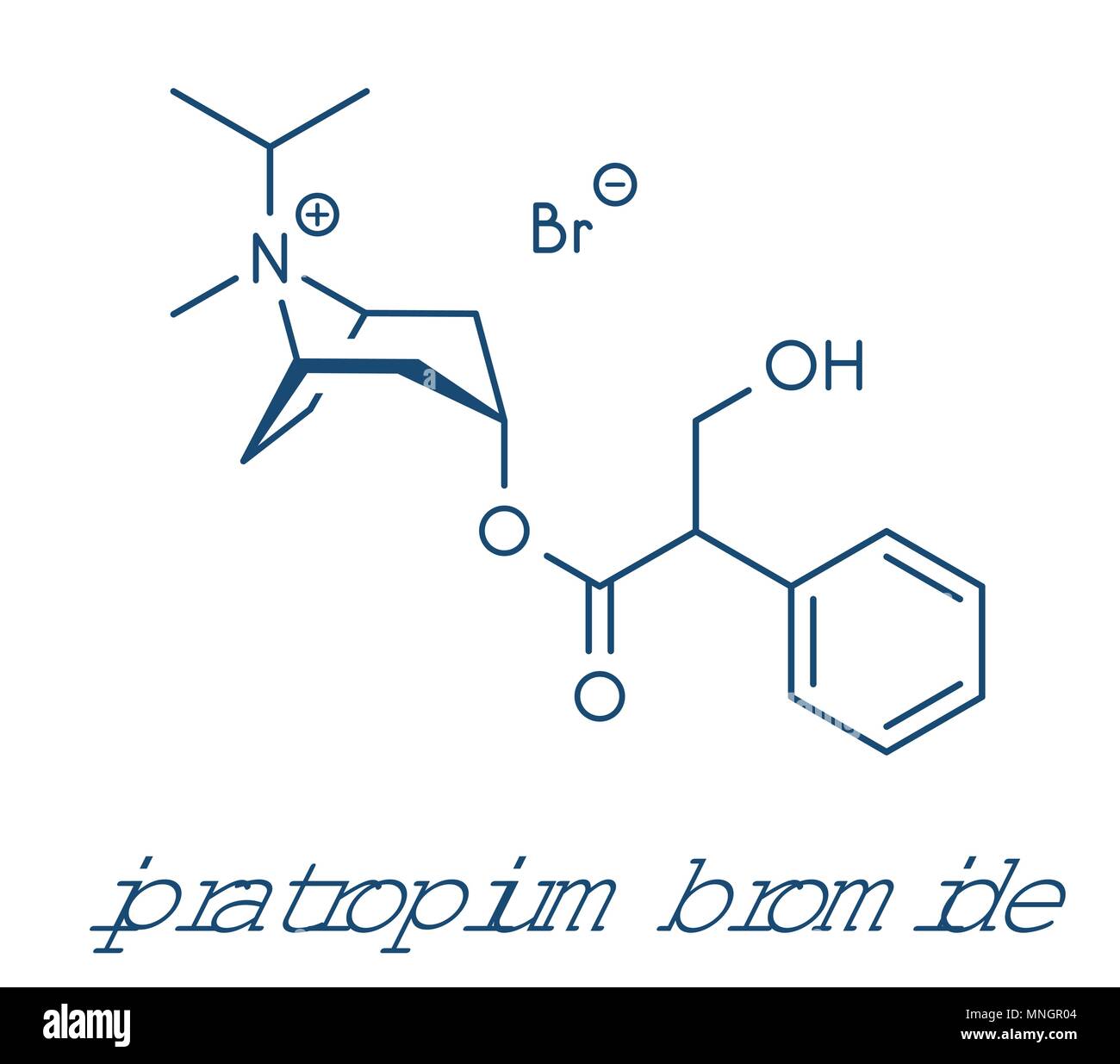 Ipratropium bromide asthma and COPD drug molecule. Often administered ...