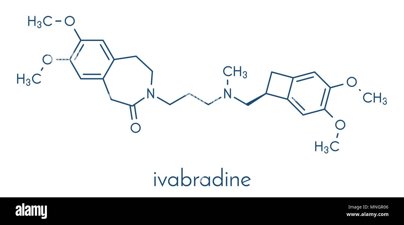 Ivabradine angina pectoris drug molecule. Skeletal formula Stock Vector ...