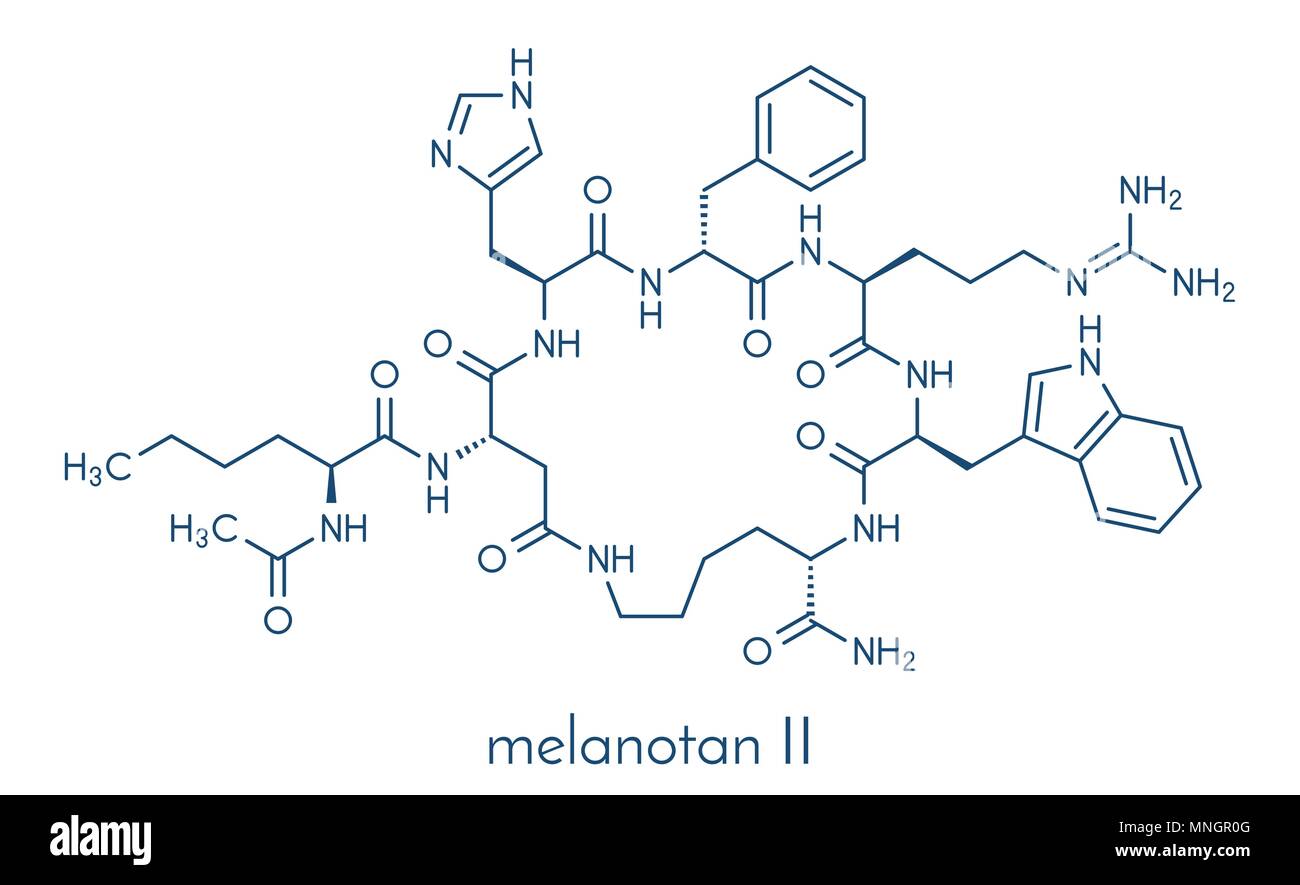 Melanotan II synthetic tanning drug molecule. Not approved as drug ...