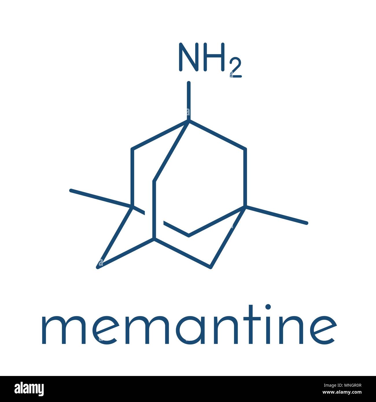 Memantine Alzheimer's disease drug molecule. Skeletal formula Stock ...