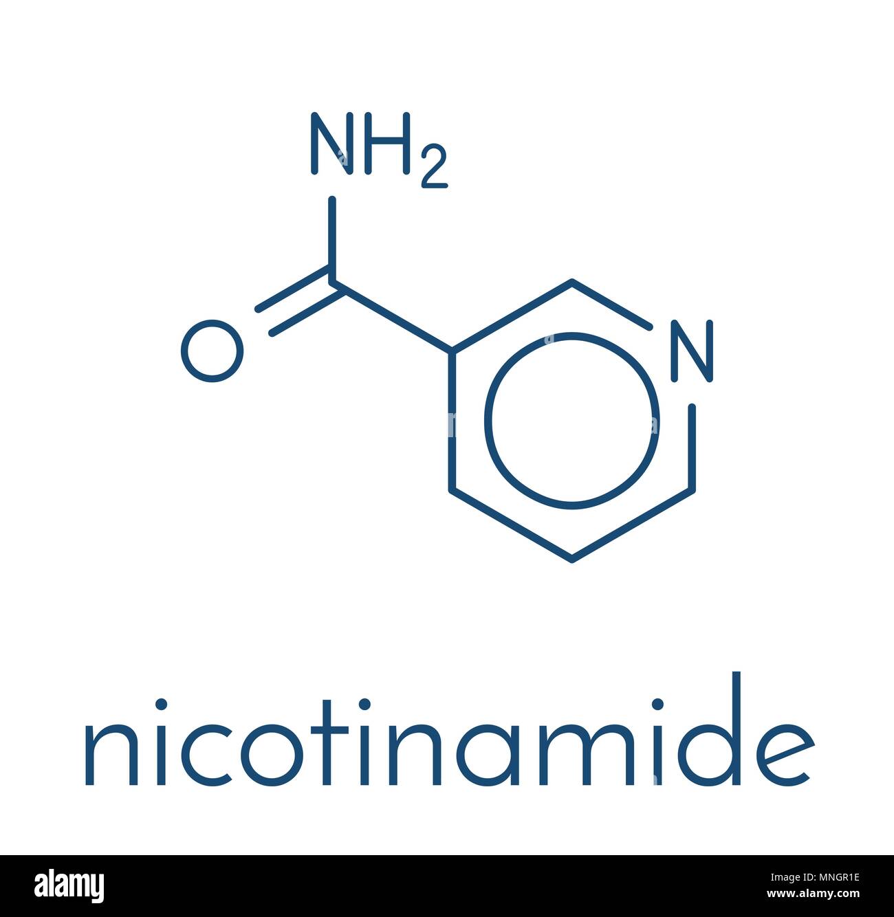 Nicotinamide drug and vitamin molecule. Skeletal formula Stock Vector ...