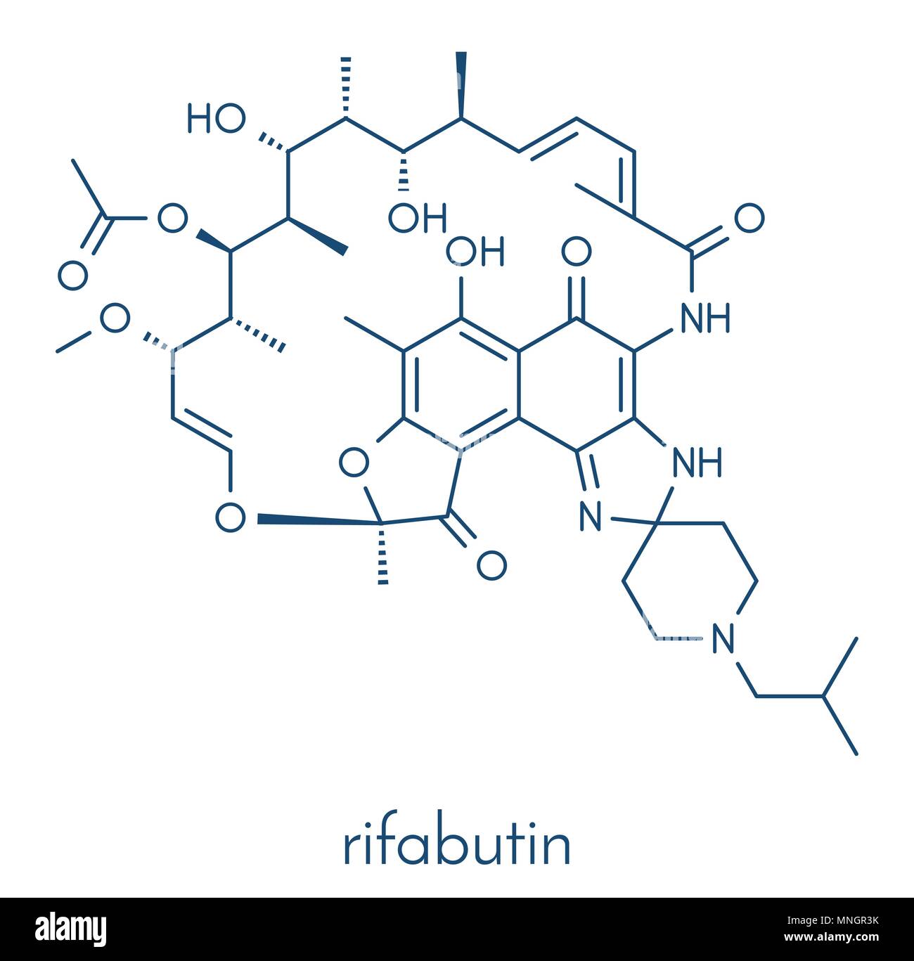 Rifabutin tuberculosis drug molecule. Skeletal formula Stock Vector ...