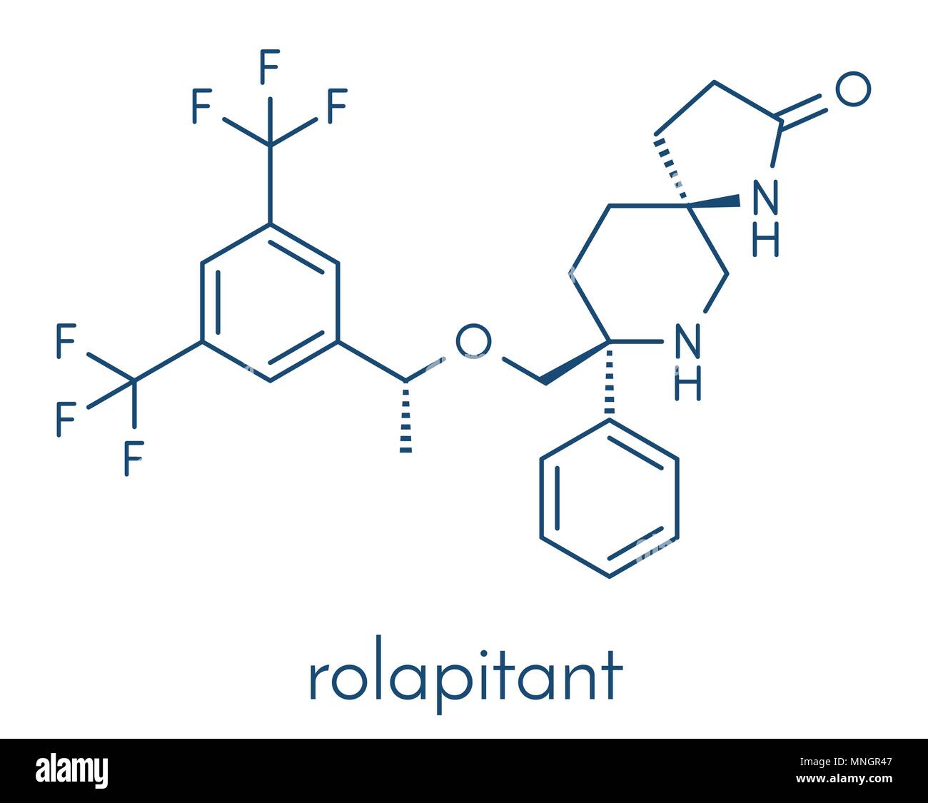 Rolapitant antiemetic drug molecule. Skeletal formula Stock Vector ...