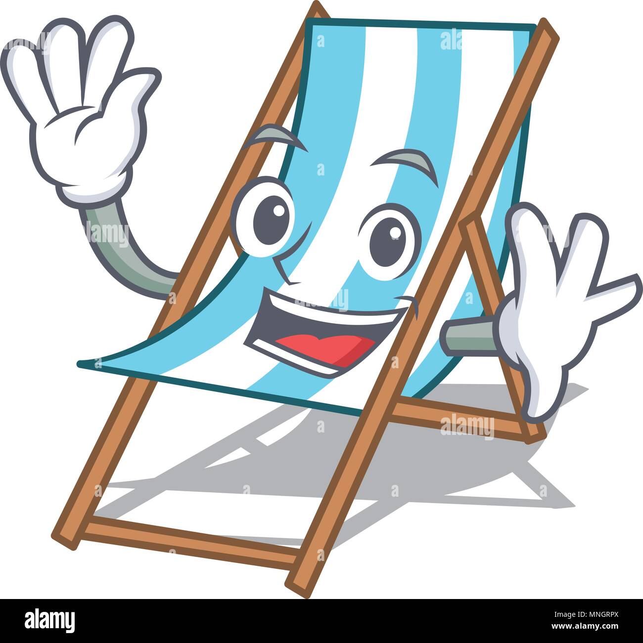 Waving beach chair character cartoon Stock Vector Image & Art - Alamy