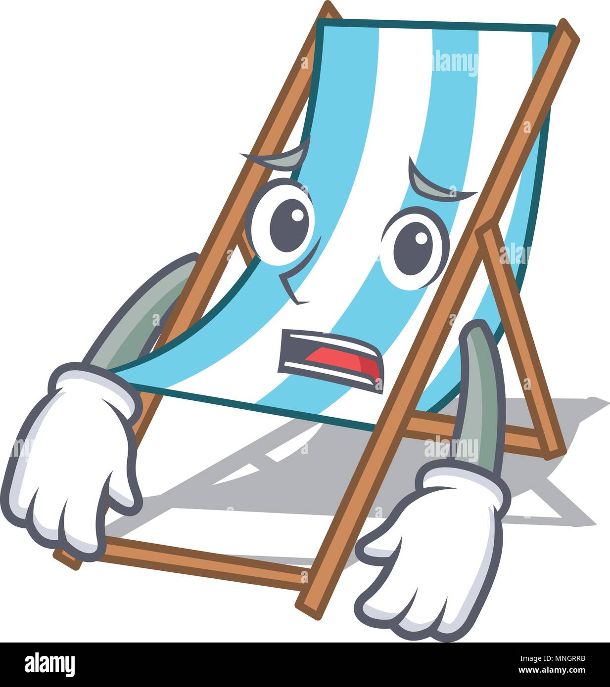 Afraid beach chair mascot cartoon Stock Vector Image & Art - Alamy