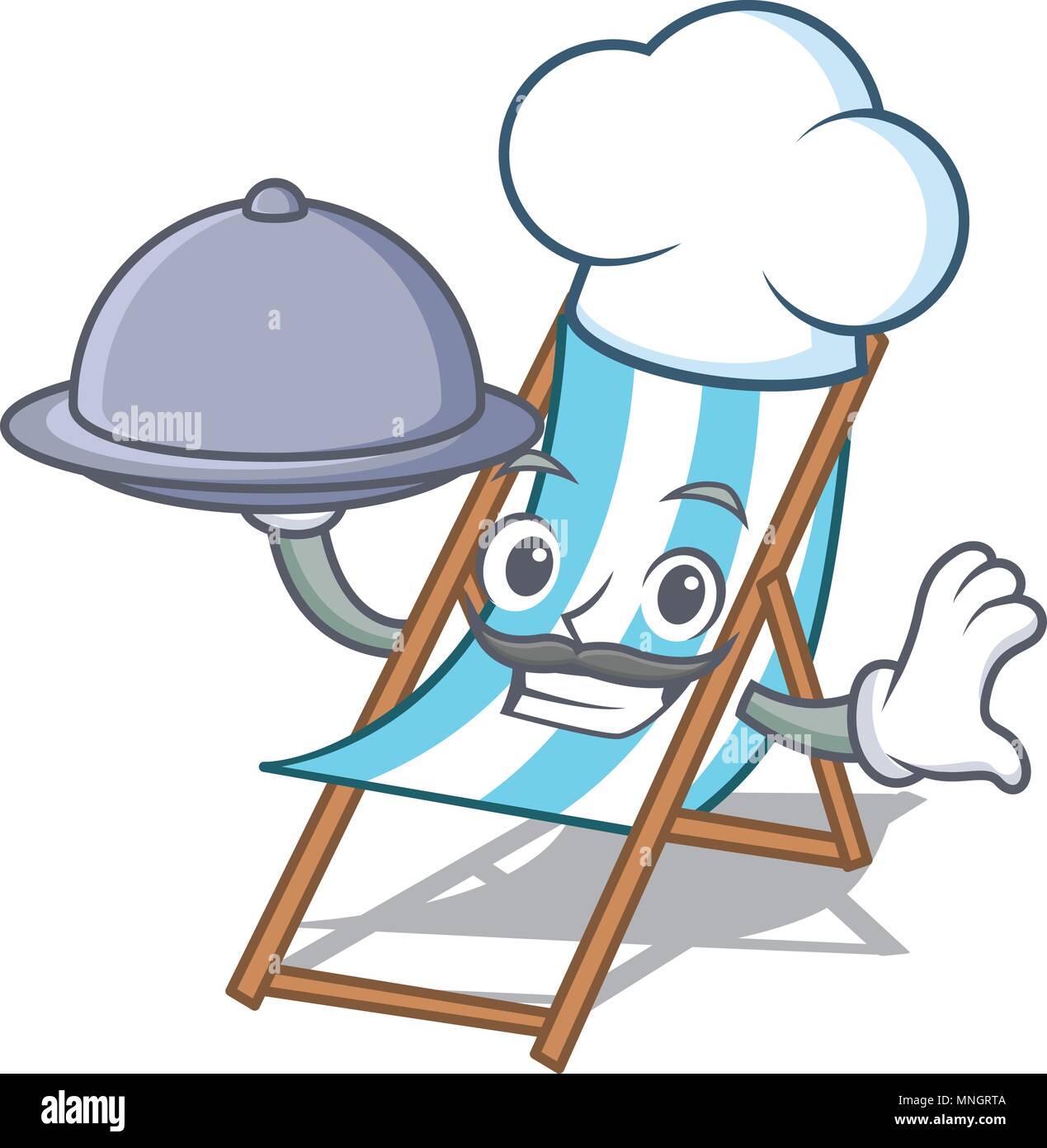 Chef with food beach chair mascot cartoon Stock Vector Image & Art - Alamy