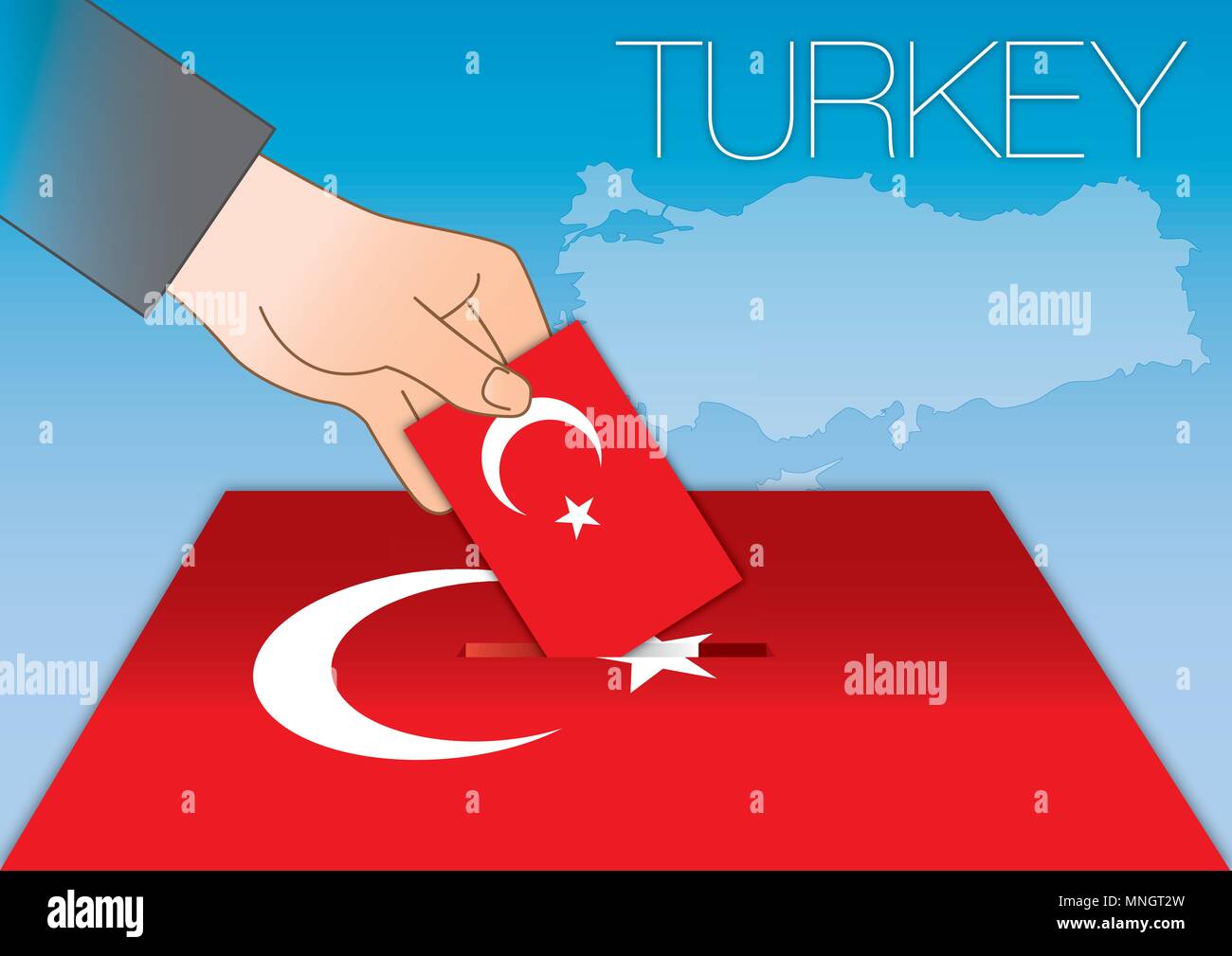 Turkey ballot box vote with flag and symbols Stock Vector Image & Art ...
