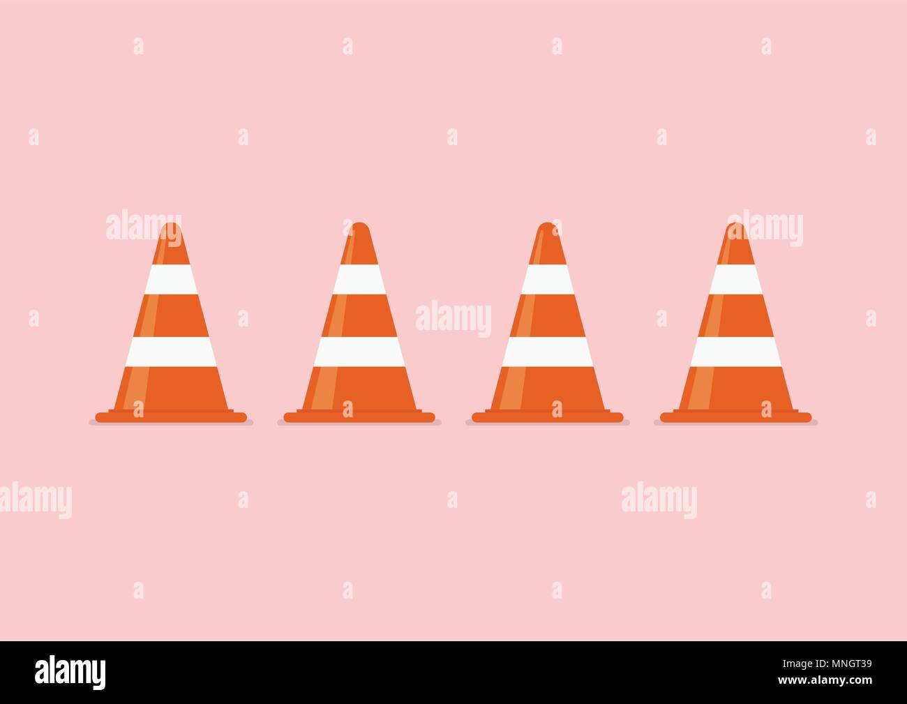 Traffic cones vector illustration. Fla style design Stock Vector Image ...