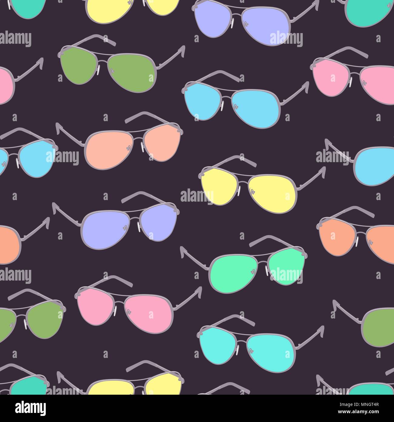 Colorful sunglasses seamless pattern, vector accessory background ...