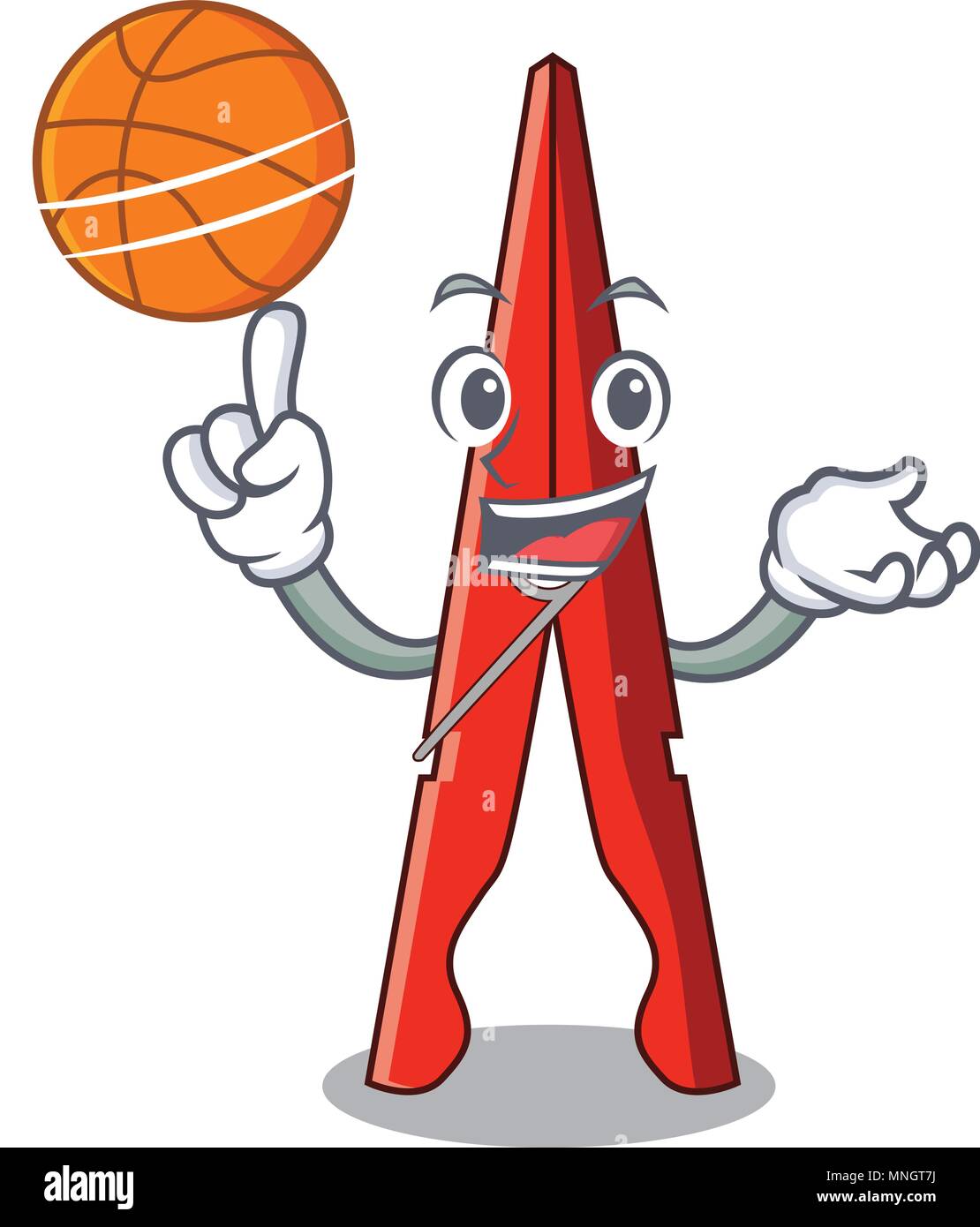 With basketball clothes peg character cartoon vector illustration Stock ...