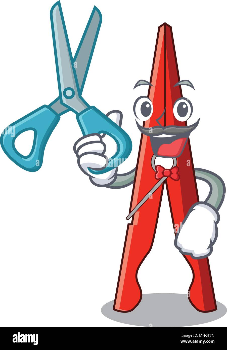 Barber clothes peg character cartoon vector illustration Stock Vector ...