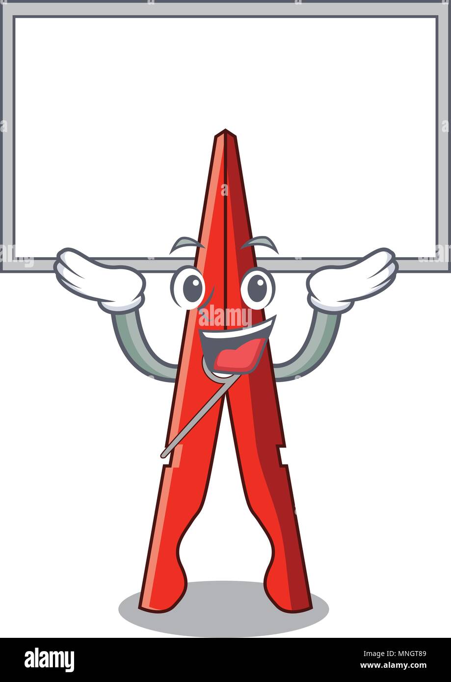 Up board clothes peg character cartoon vector illustration Stock Vector ...