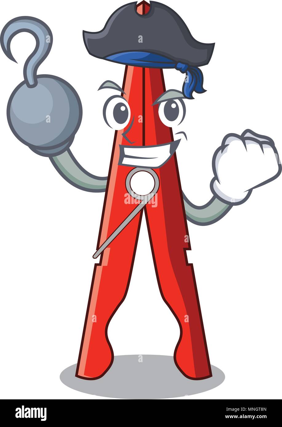 Pirate clothes peg character cartoon vector illustration Stock Vector ...