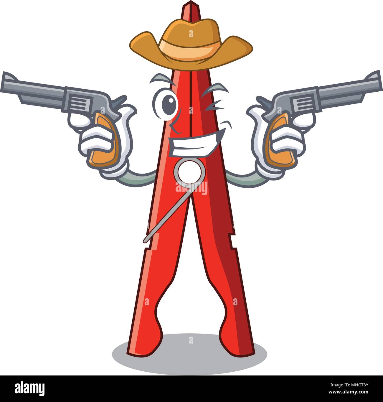 Cowboy clothes peg character cartoon vector illustration Stock Vector ...