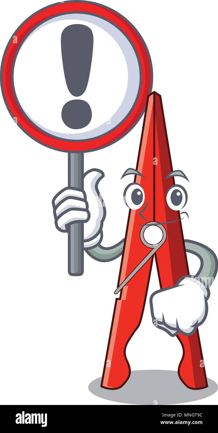 With sign clothes peg character cartoon vector illustration Stock ...