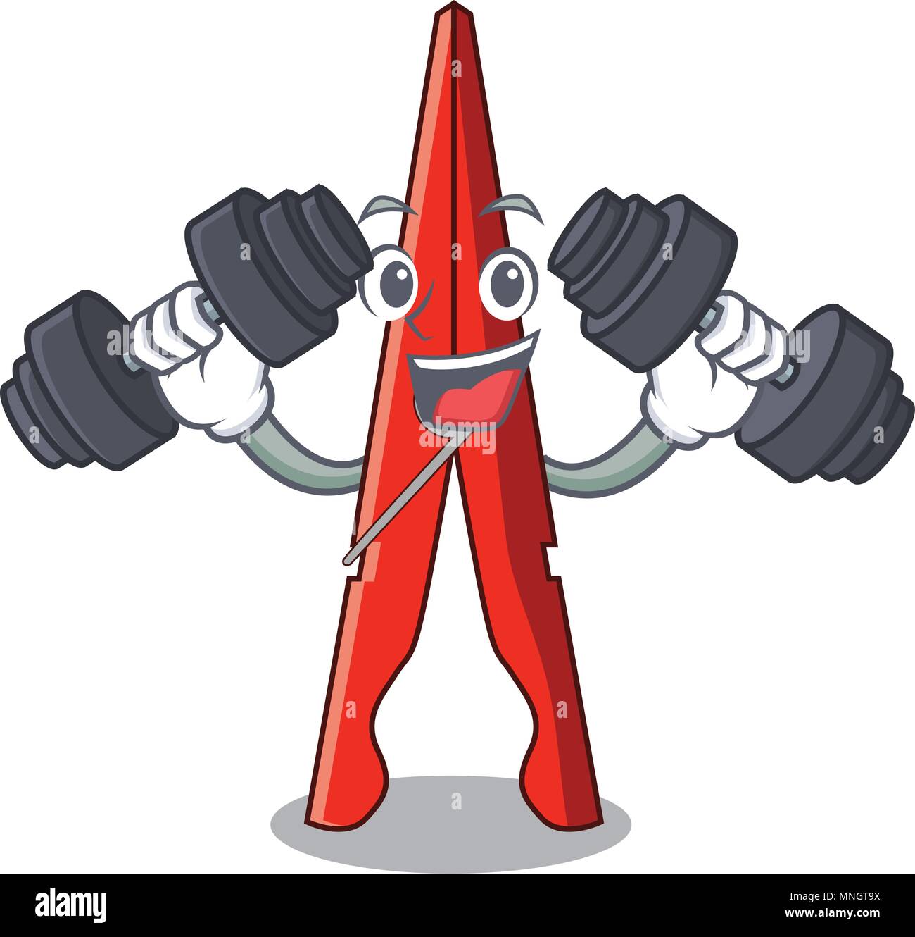 Fitness clothes peg character cartoon vector illustration Stock Vector ...