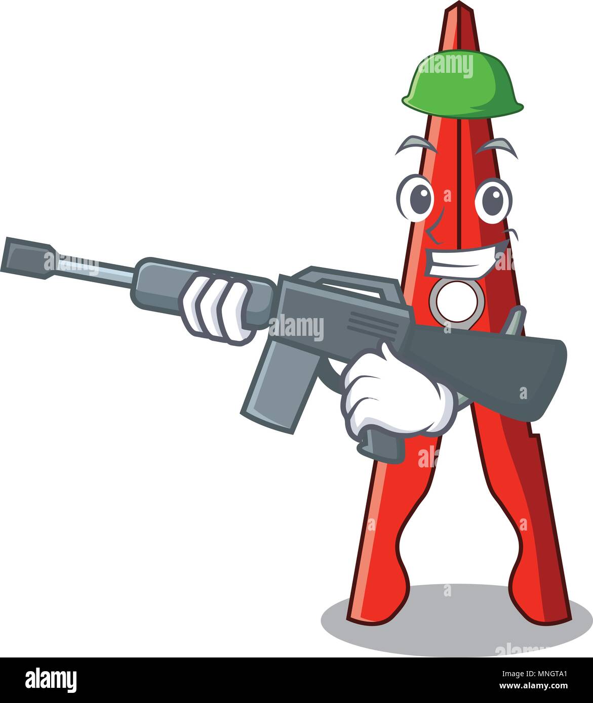 Army clothes peg character cartoon vector illustration Stock Vector ...