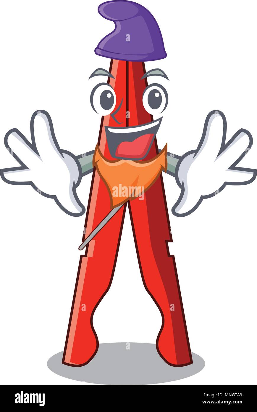 Elf clothes peg character cartoon vector illustration Stock Vector ...