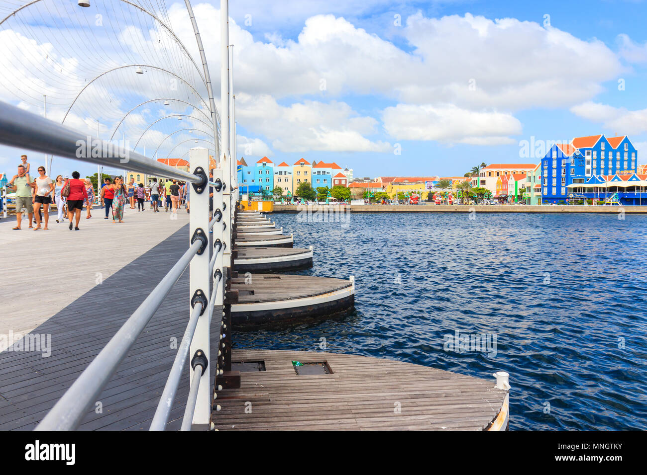 Willemstad, Curacao - December 27, 2016: The Queen Emma Bridge in ...