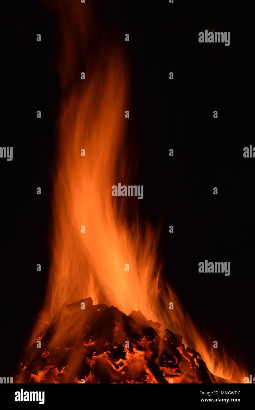 Bonfire on Bonfire Night November 5th Stock Photo - Alamy