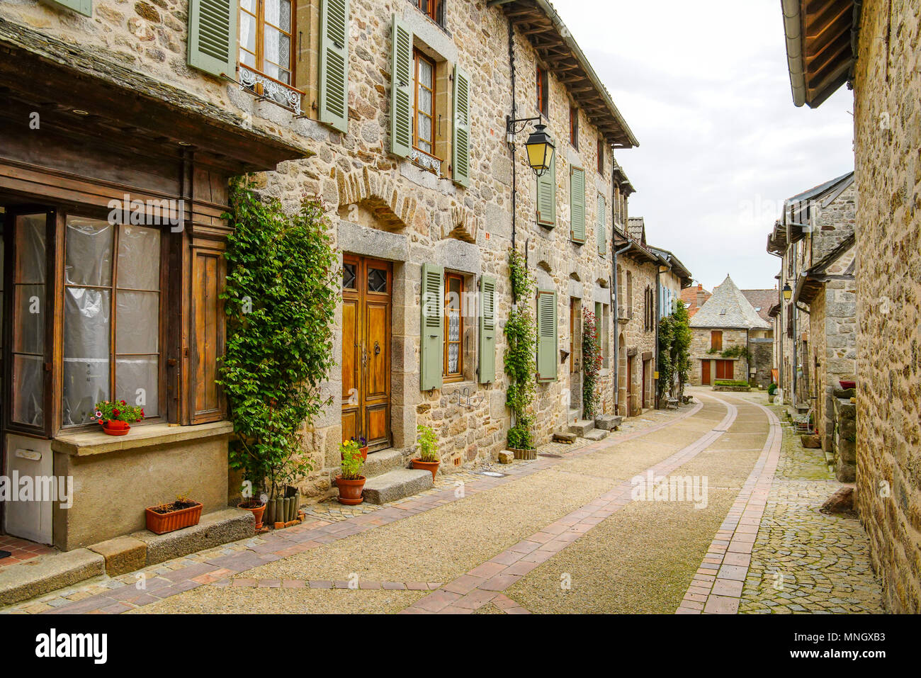 impressions of the medieval village Marcoles, Cantal department in ...