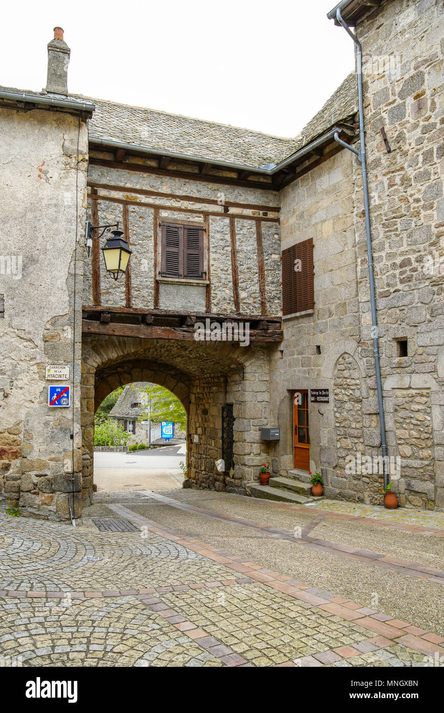 impressions of the medieval village Marcoles, Cantal department in ...