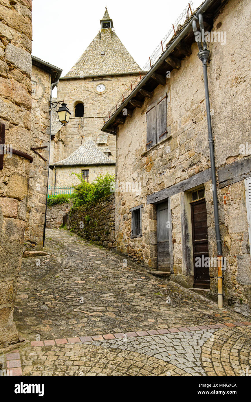 impressions of the medieval village Marcoles, Cantal department in ...