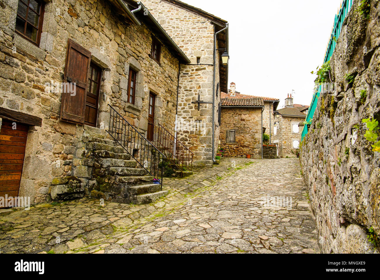 impressions of the medieval village Marcoles, Cantal department in ...