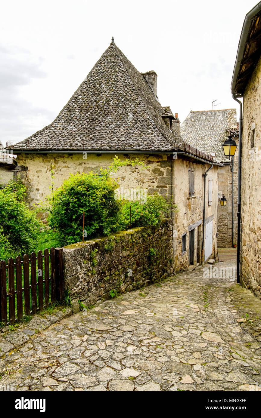 impressions of the medieval village Marcoles, Cantal department in ...