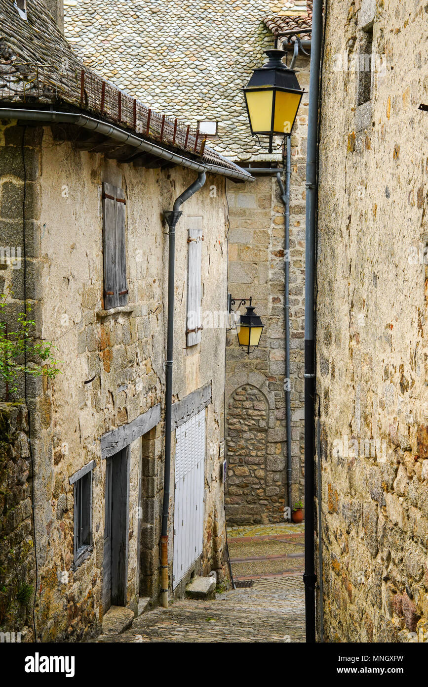 impressions of the medieval village Marcoles, Cantal department in ...