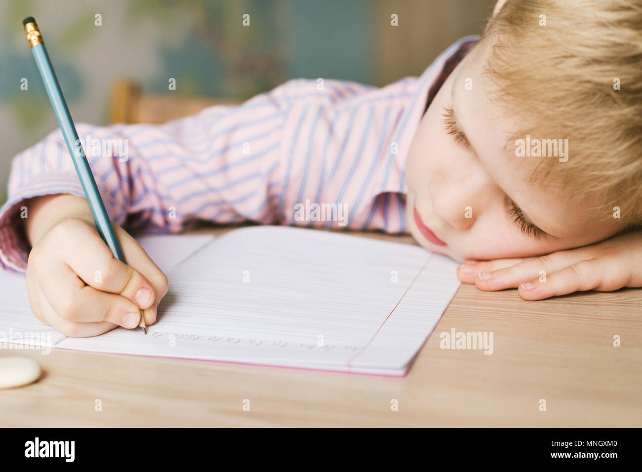 School boy sleeping desk hi-res stock photography and images - Alamy