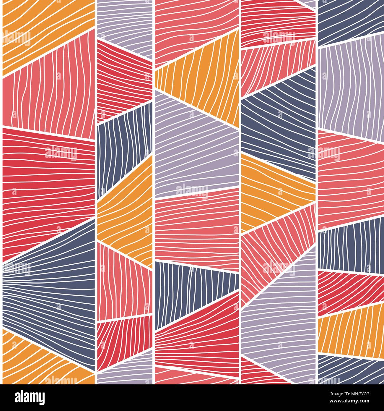 Mosaic pattern with lines and hand drawn elements. Stylized texture ...